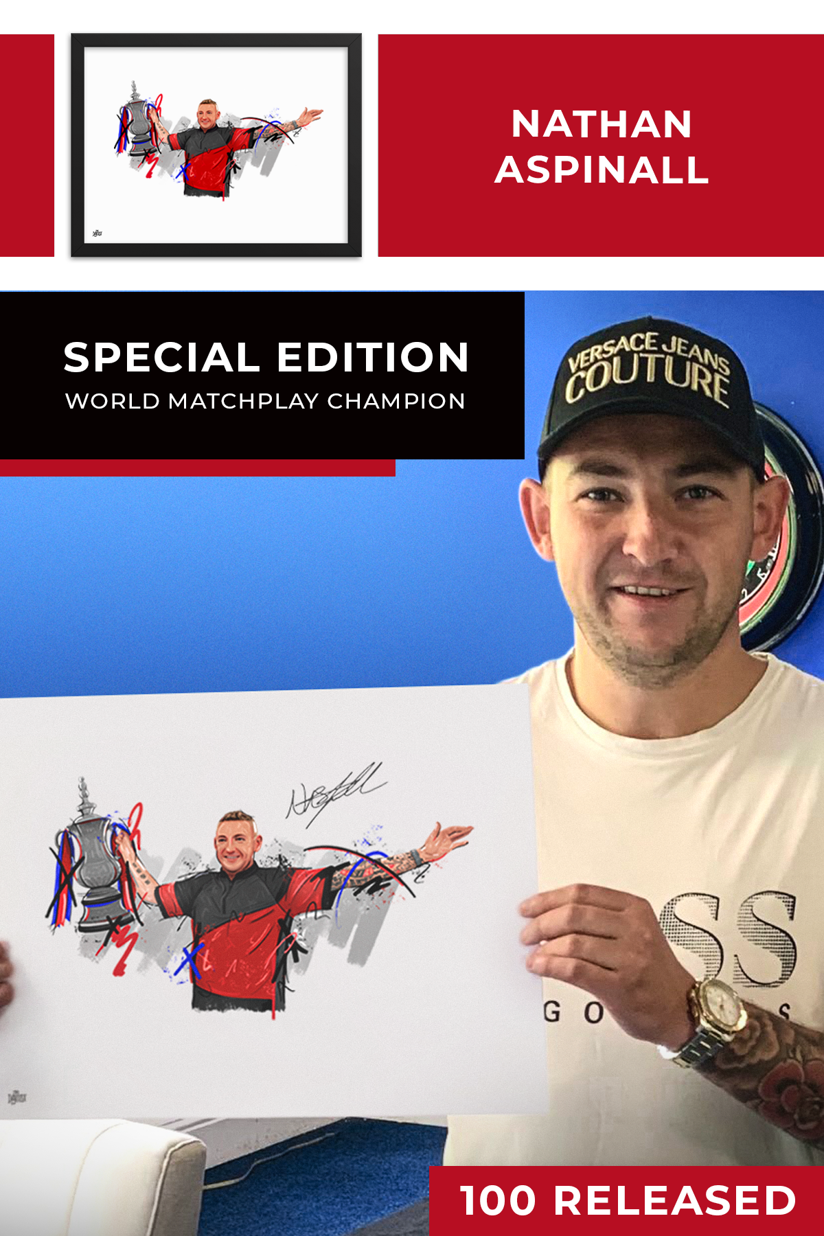 Special Edition Hand Signed Nathan Aspinall Print – The Dartist