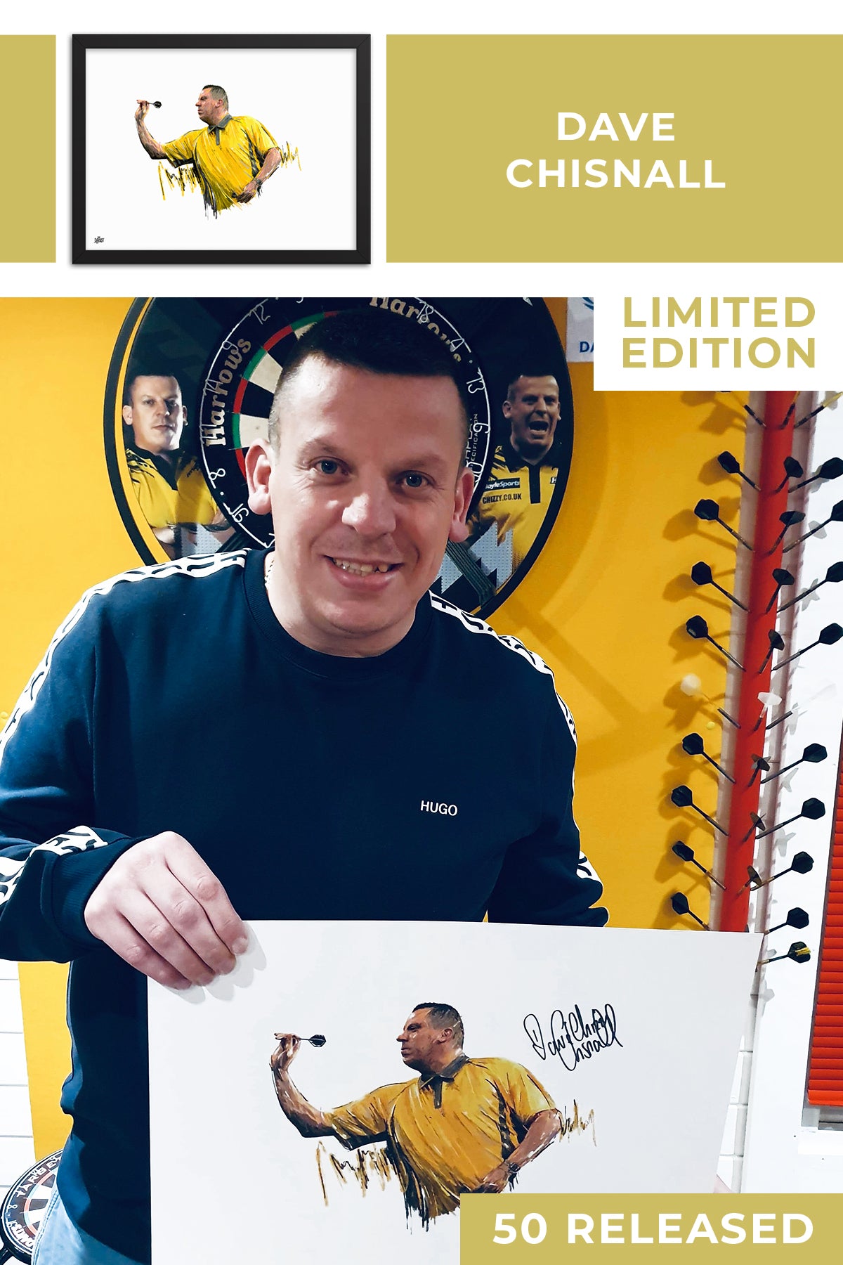 Dave Chisnall Limited Edition Signed Art Print – The Dartist