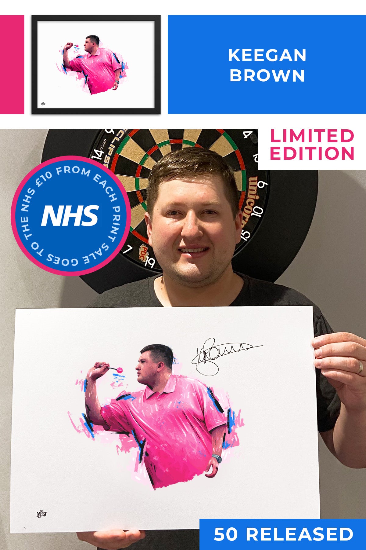 Keegan Brown Limited Edition Signed Art Print – The Dartist