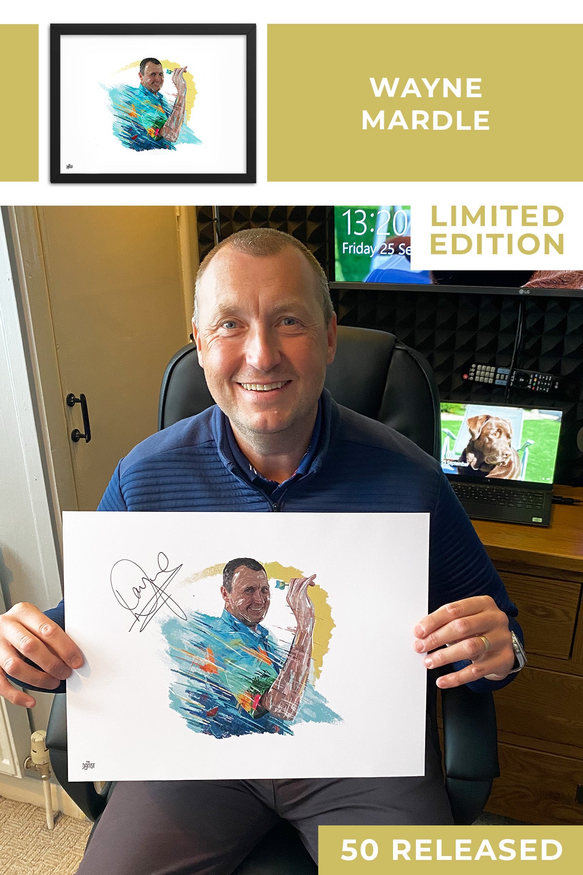 Wayne Mardle Limited Edition Signed Art Print – The Dartist