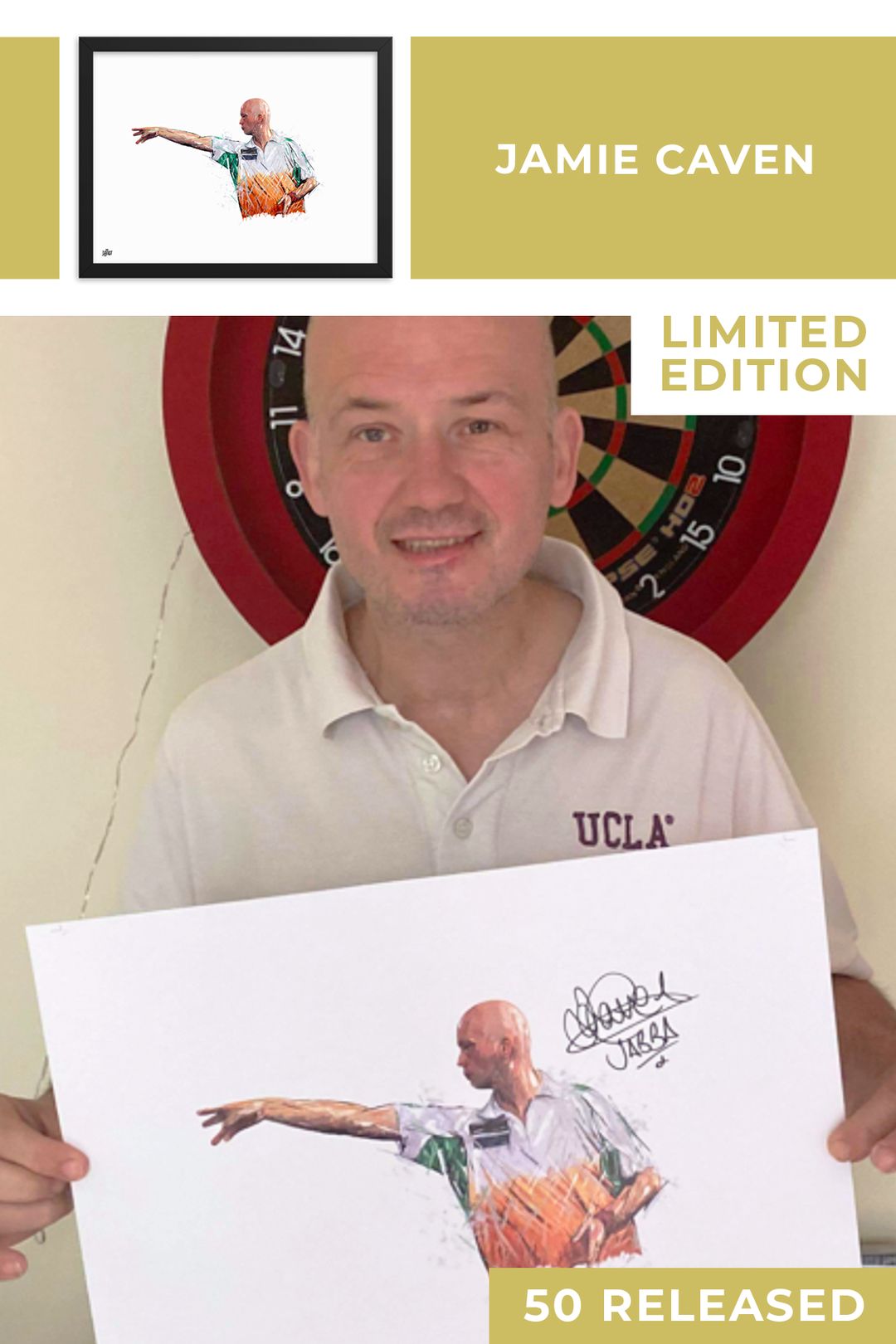 Jamie Caven Limited Edition Signed Art Print – The Dartist